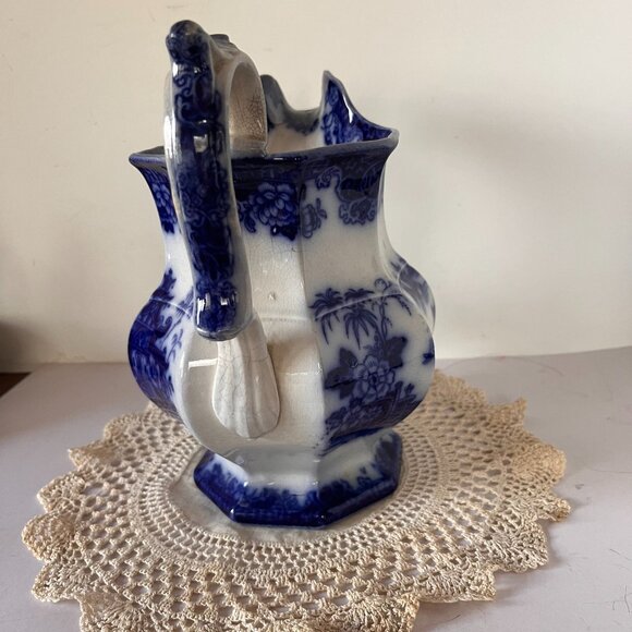 Flow Blue China | Dining | Antique Flow Blue Pitcher Earthenware ...